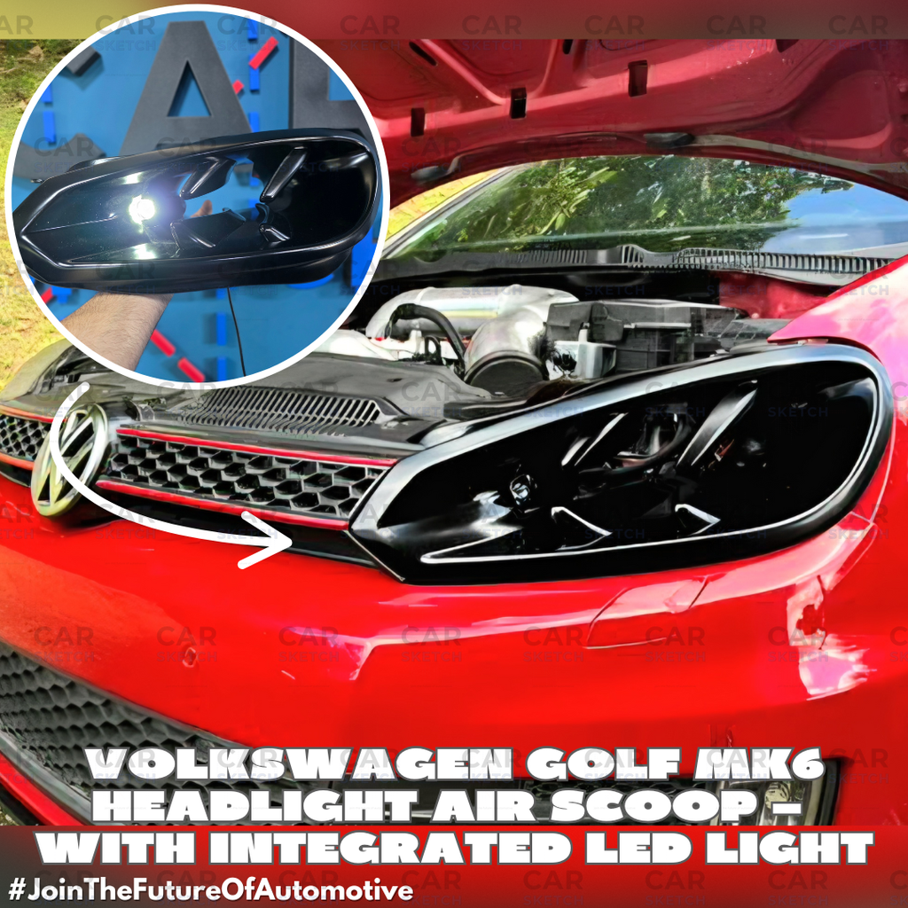 Volkswagen Golf MK6 Headlight Air Scoop with LED Light | Styling ...